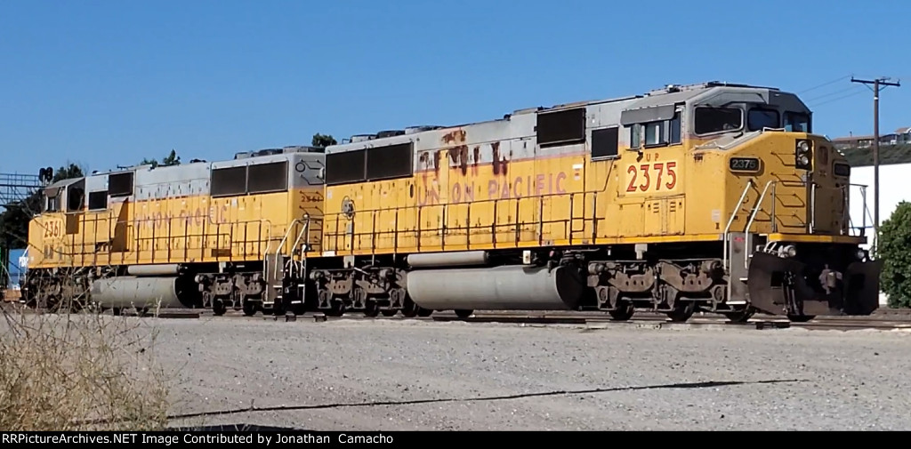UP SD60Ms awaiting use at Dominguez locomotive tracks